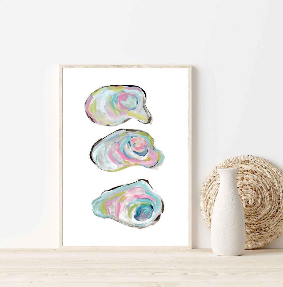 Oyster Painting - Wall Art Painting of Oyster - Coastal Oyster Print ...