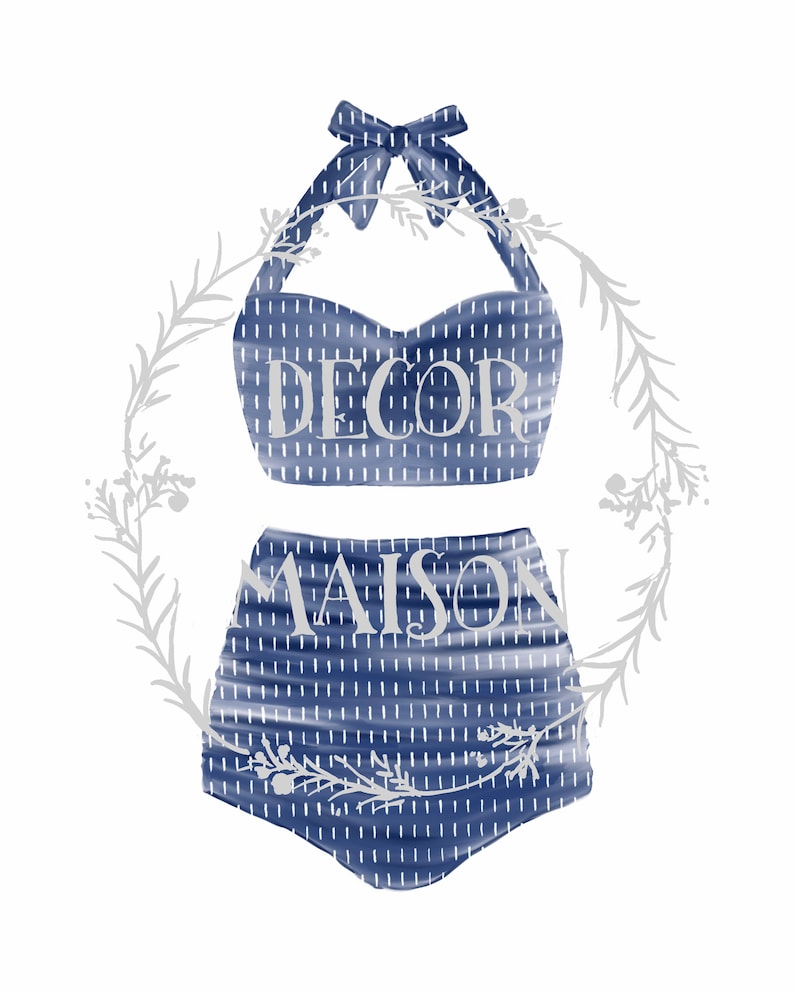 Vintage Swimsuit Art Print Watercolor Art Print Home Decor - Etsy