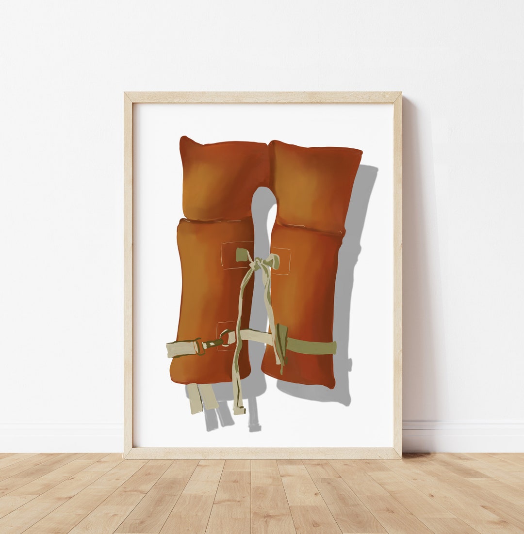 Vintage Life Jacket Art Print: Coastal Nautical Decor - Etsy