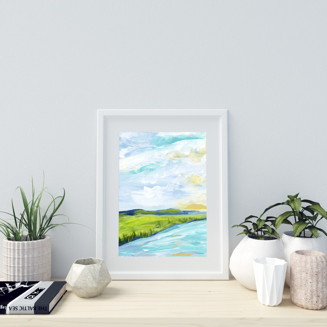 Original Marsh Painting - Sunset Wall Art Print - Acrylic Painting ...