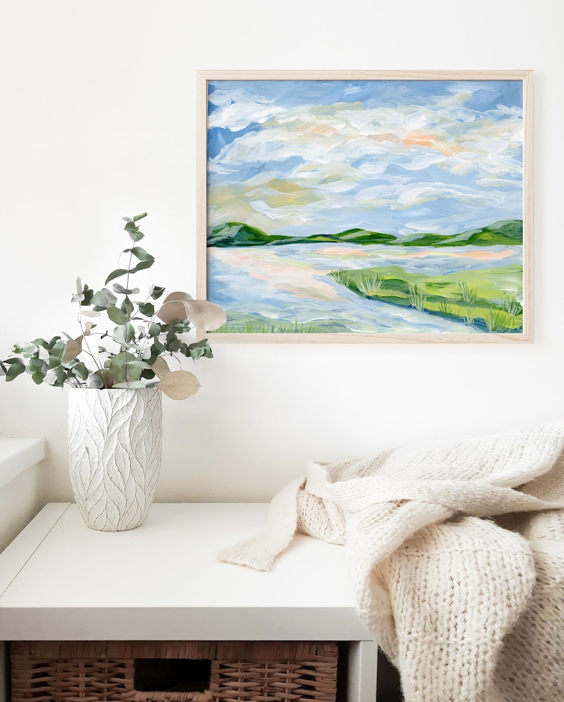 Original Marsh Painting Sunset Wall Art Print Acrylic - Etsy