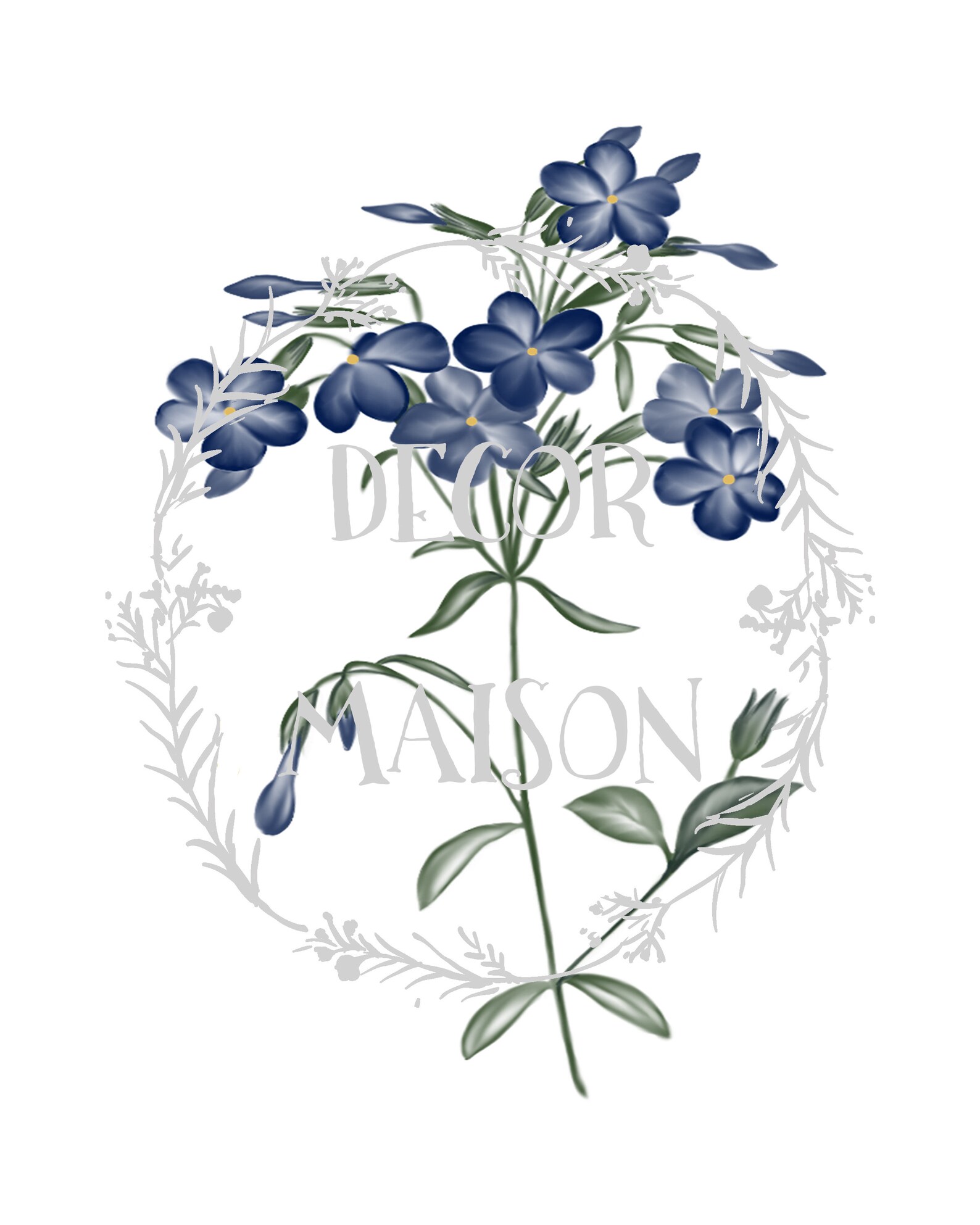 Botanical Print Set of 3 Botanical Blue Flowers Wall Art - Etsy