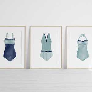 Vintage Bathing Suit Bikini Watercolor Art Print - Etsy