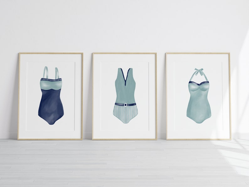 Vintage Swimsuit Art Print Watercolor Art Print Home Decor - Etsy