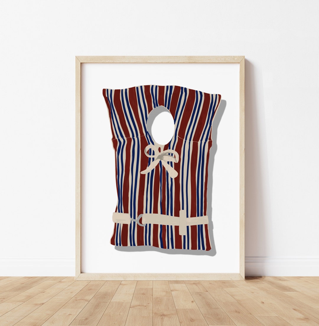 Vintage Life Jacket Art Print: Nautical Coastal Decor - Etsy