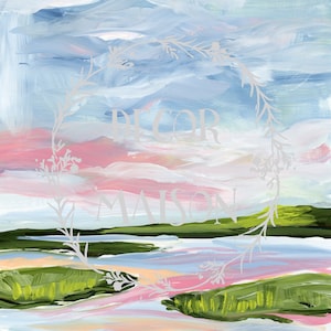 Sunset Original Painting Print - Marsh Print Set of 2 - Acrylic ...