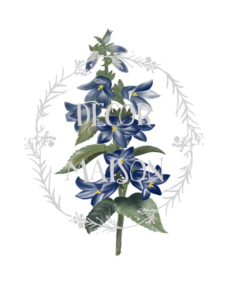 Botanical Print Set of 3 Botanical Blue Flowers Wall Art - Etsy