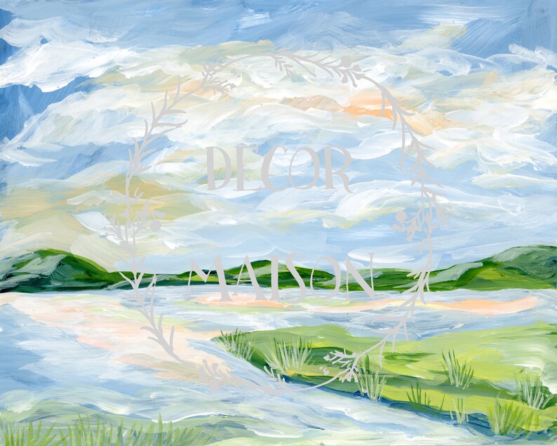 Original Marsh Painting Sunset Wall Art Print Acrylic - Etsy