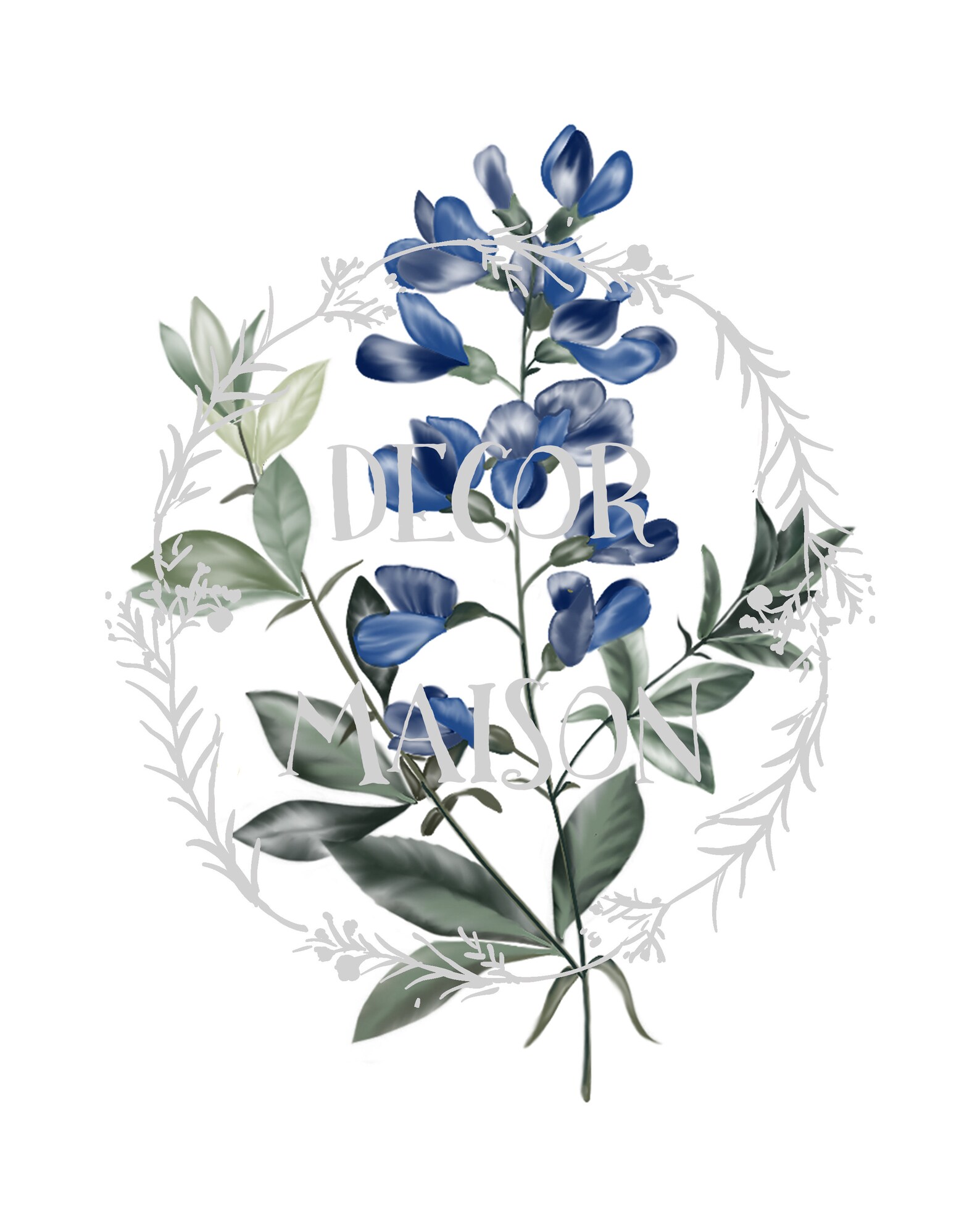 Blue Botanical Prints Set of 3 Botanical Illustration Wall - Etsy