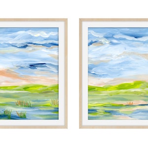 Marsh Print Set of 2 - Sunset Original Painting Print - Acrylic ...