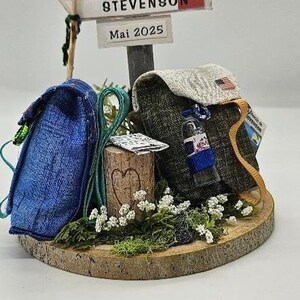 Customizable Hikers Wedding Cake Topper - Handmade Backpack Keepsake - Etsy