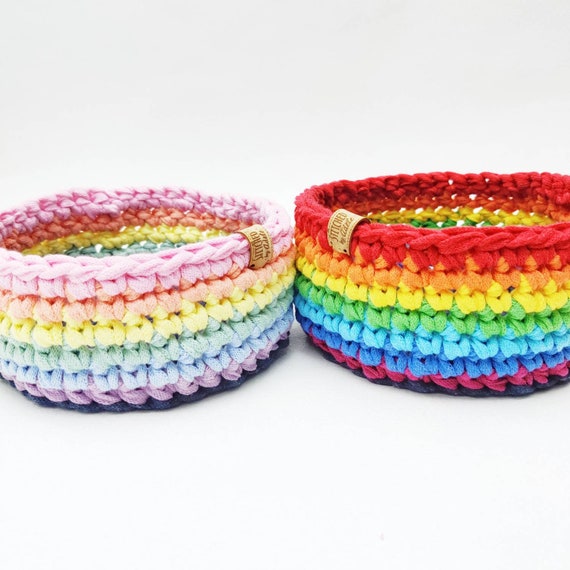 Small Bright and Pastel Rainbow Storage Baskets | Etsy UK