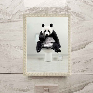 Bathroom Art, Bathroom Poster, Bathroom Wall Art, Panda Bathroom Signs ...