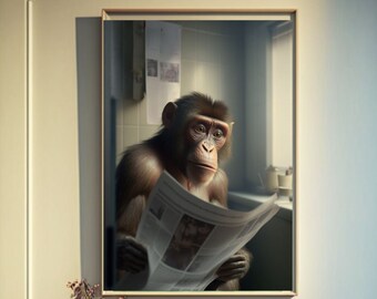 Funny Gorilla Oh My Eyes My Eyes Bathroom Poster Monkey - Etsy