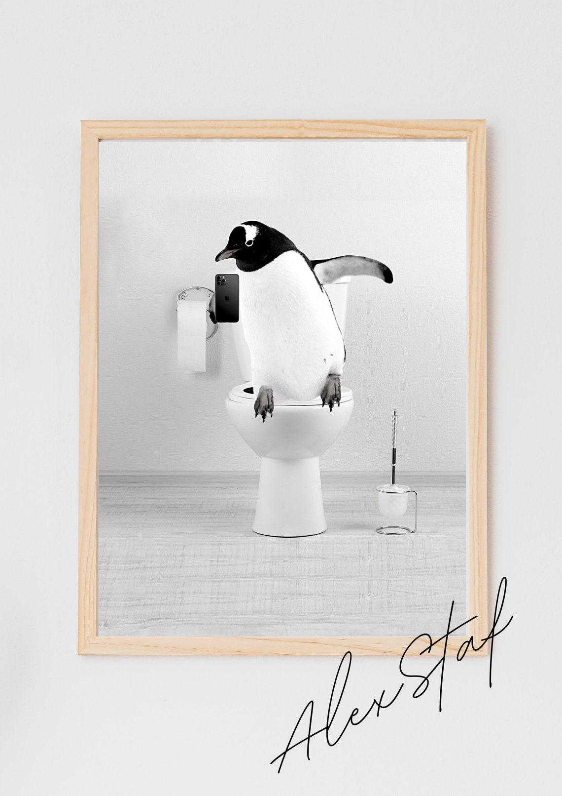 Penguins in Tub Printable Wall Art, Penguin Photo, Penguin Art, Digital ...