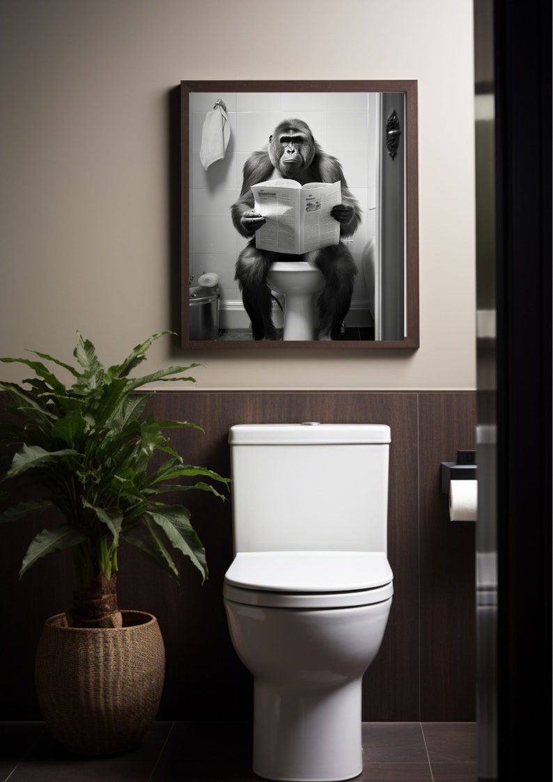 Funny Gorilla Oh My Eyes My Eyes Bathroom Poster Monkey - Etsy