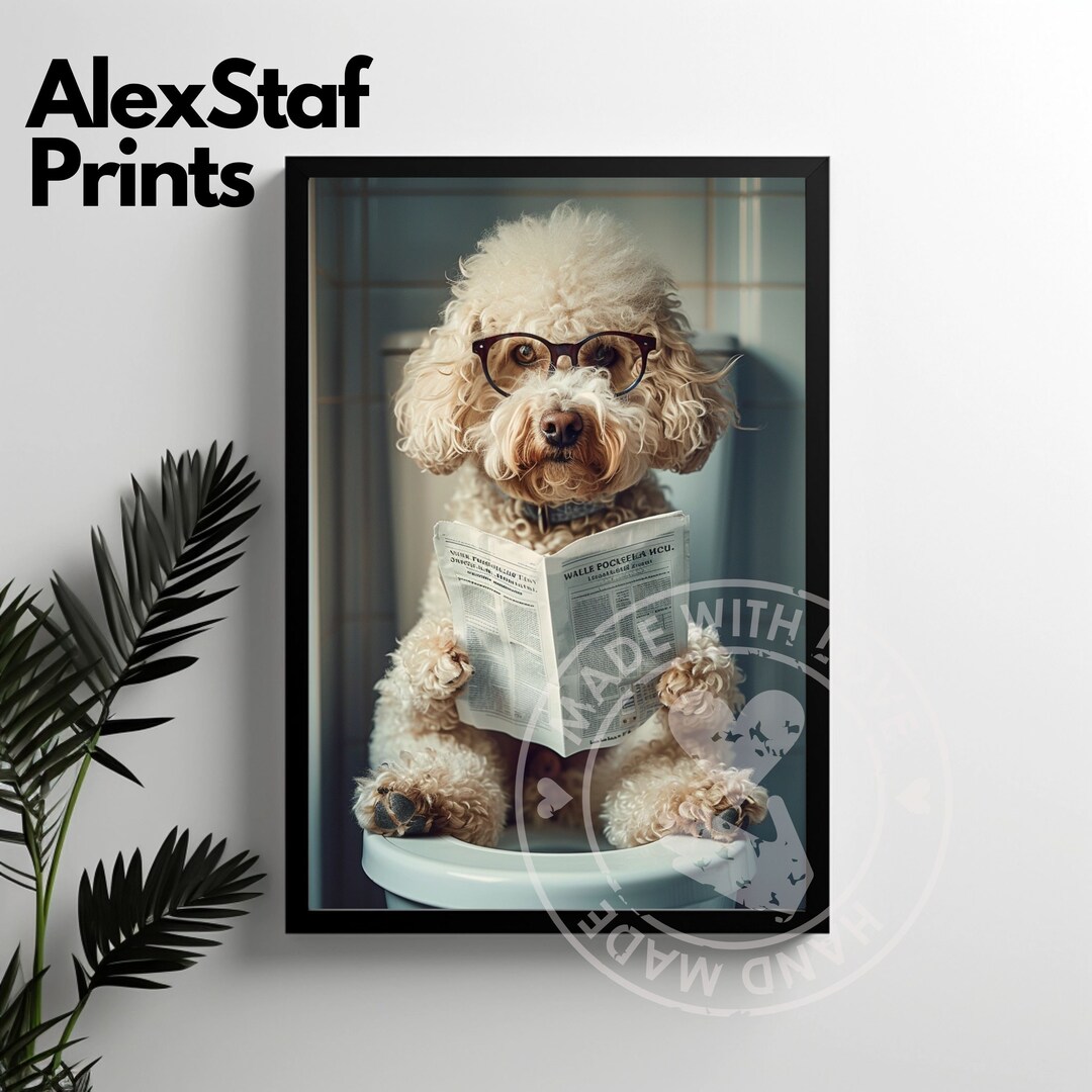 Cockapoo Wall Art, Funny Bathroom Print, Toilet Poster, Bathroom Art ...