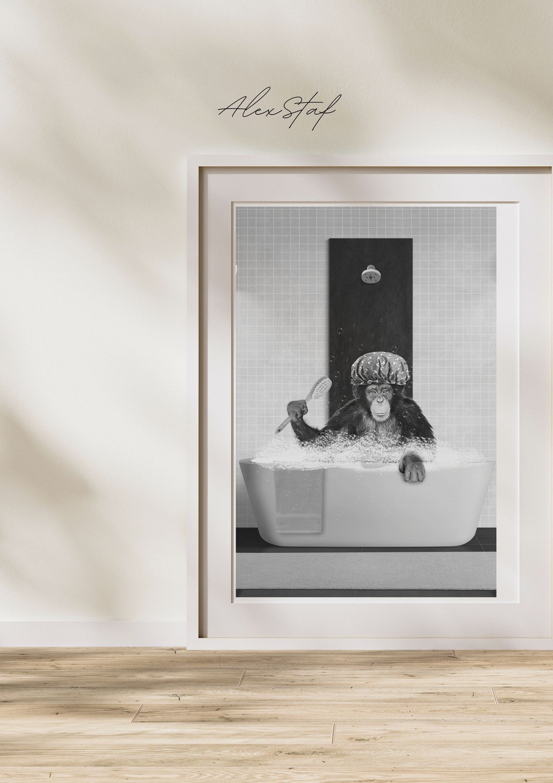 Monkey on Toilet Set 2 Funny Bathroom Printable Set 2 Safari - Etsy