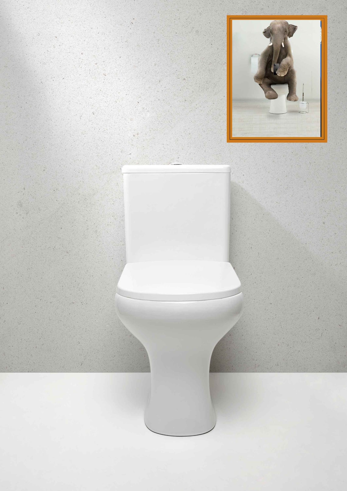 Elephant Sitting on Toilet Bathroom Humor Funny Bathroom - Etsy