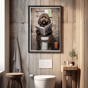 Funny Cockapoo Wall Art, Funny Bathroom Print, Toilet Poster, Bathroom ...