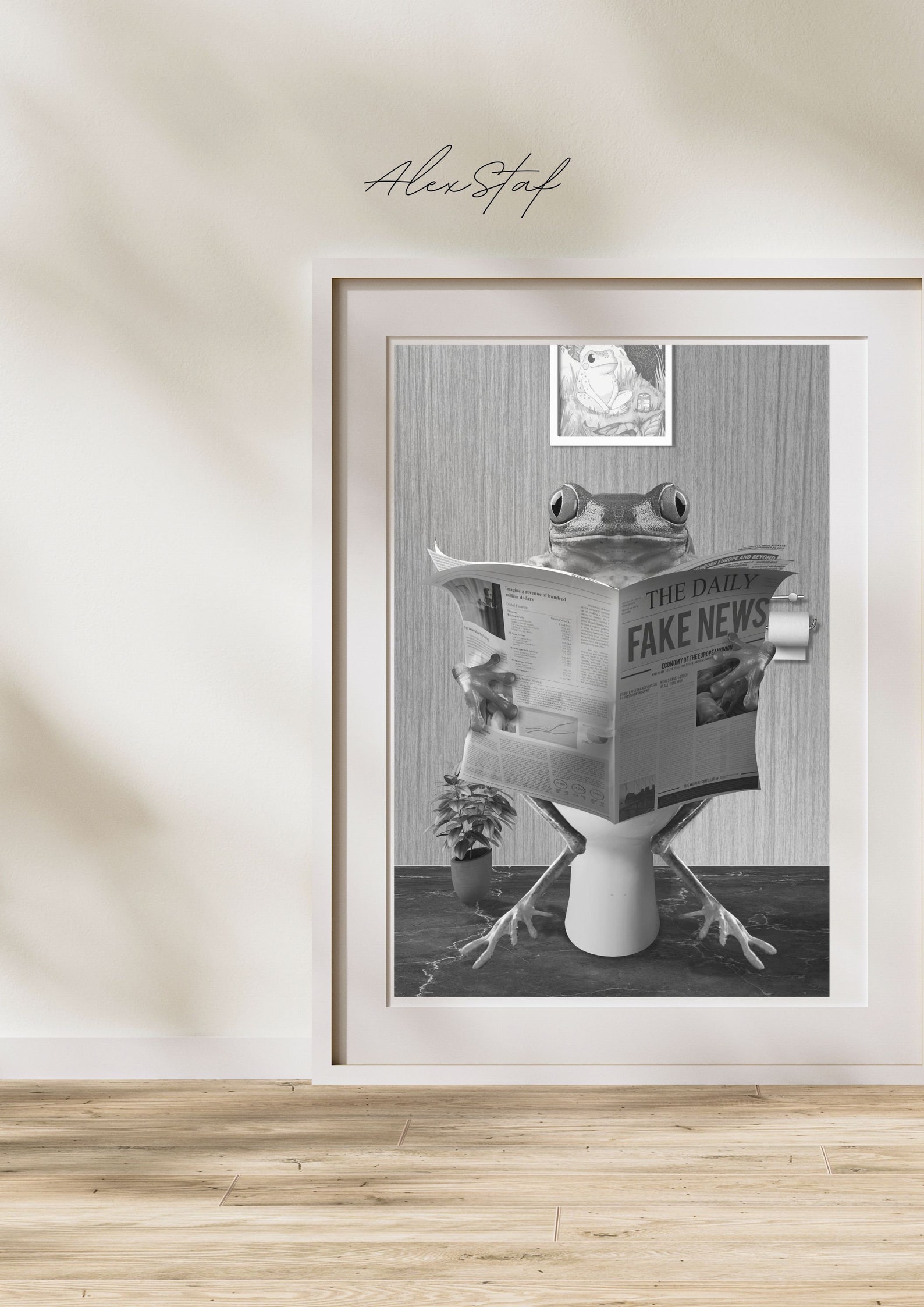 Frog Taking a Bath Frog Print Funny Bathroom Art Frog in - Etsy