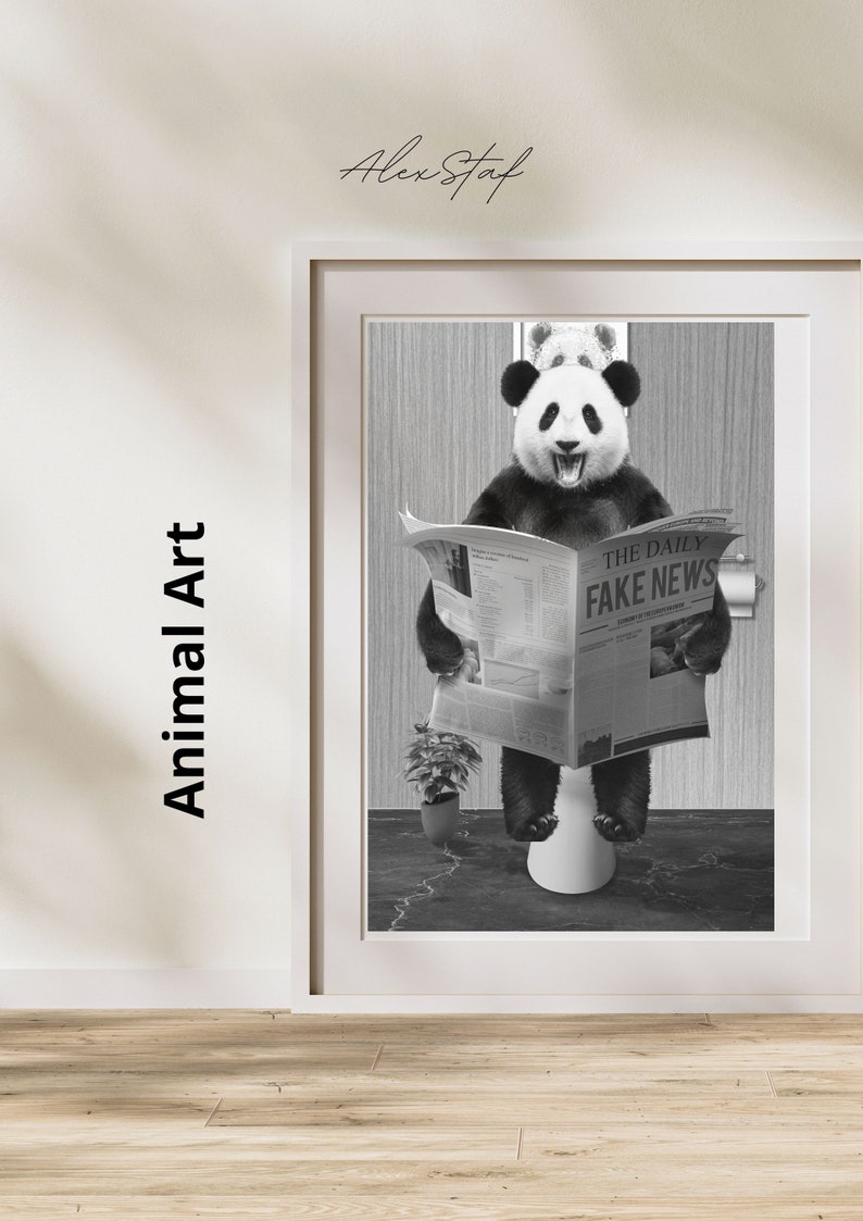 FUNNY BATHROOM PRINT Panda Panda in Toiletkids Bathroom - Etsy