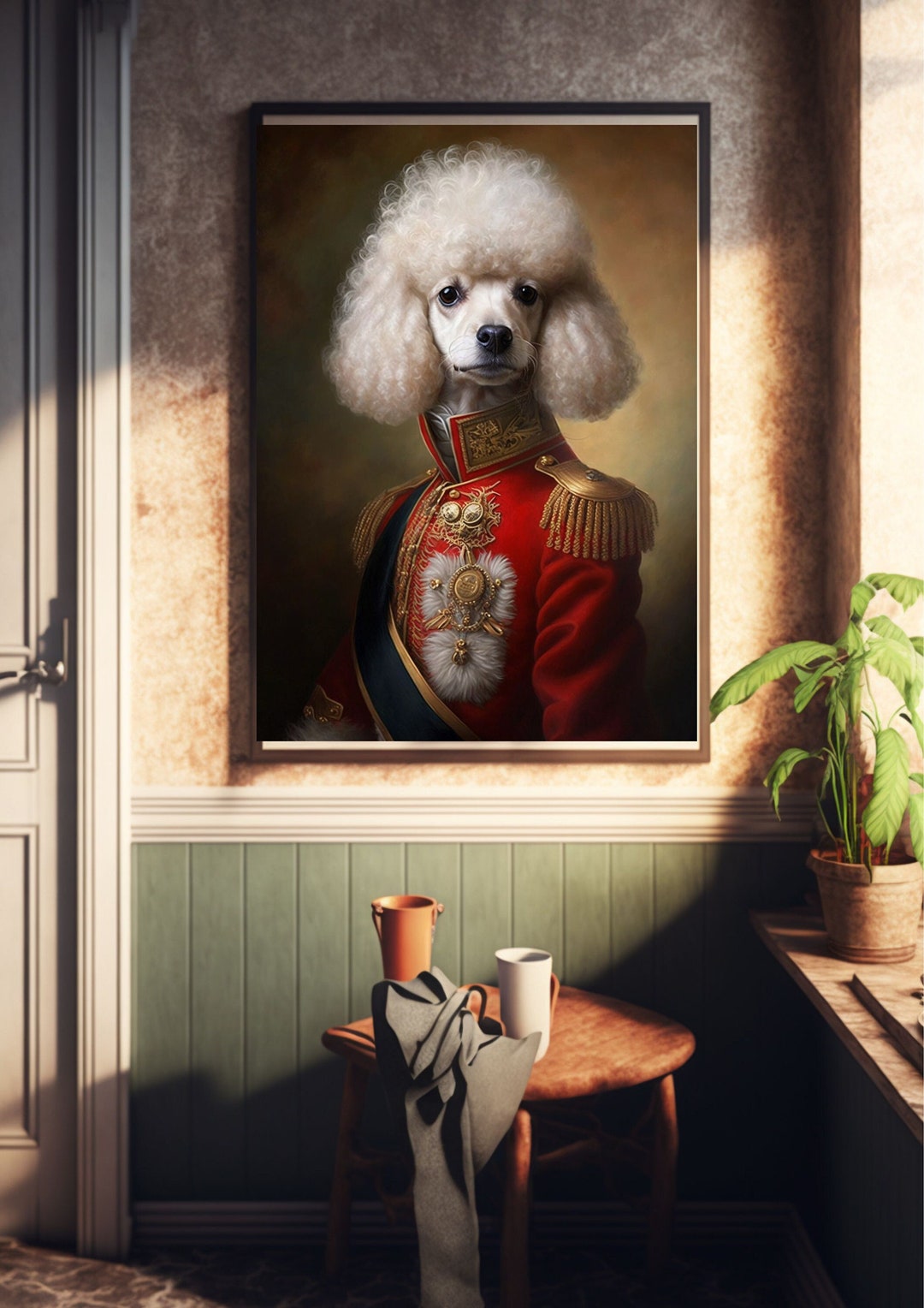 The Poodle Original Art PRINT, Poodle Napoleon Painting Animal Art ...