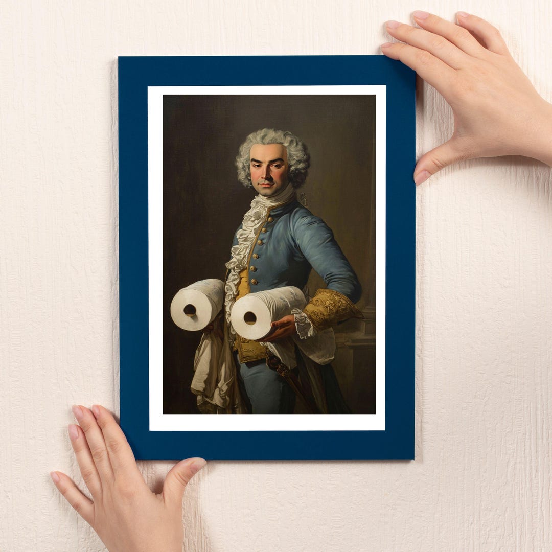 Funny Bathroom, Wall Art, Classical Painting, Vintage Style, Poster ...