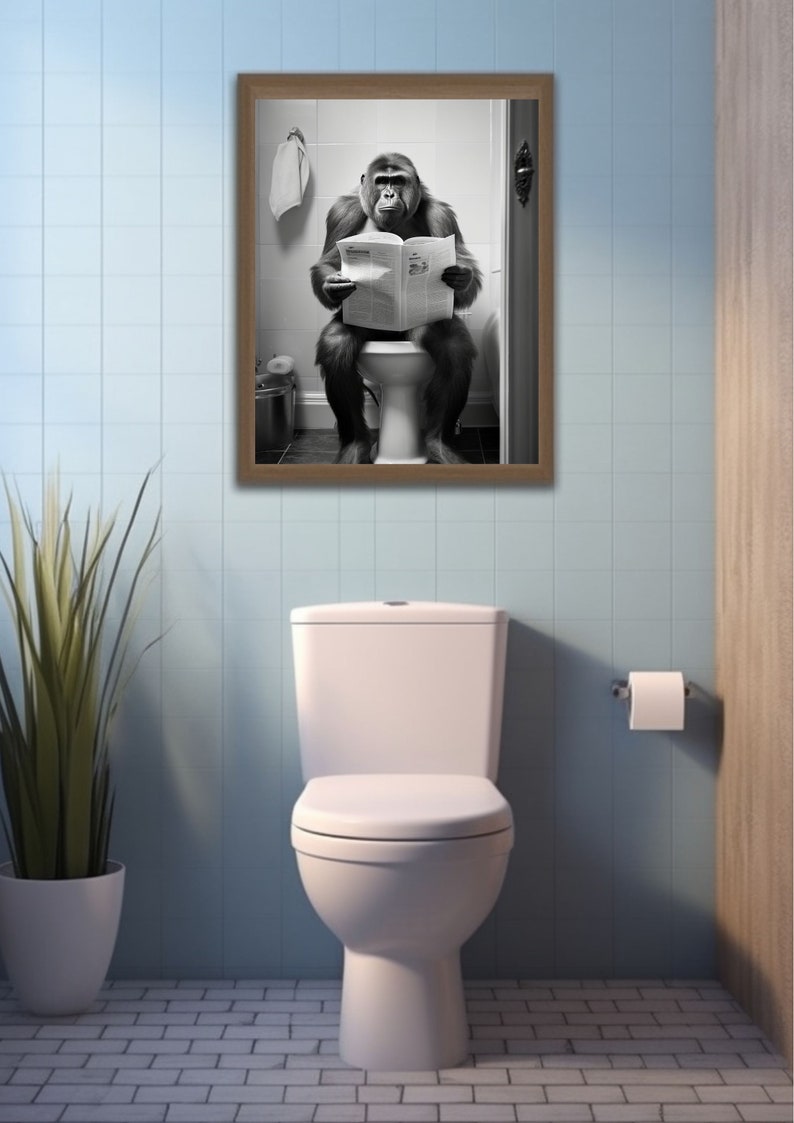 Funny Gorilla Oh My Eyes My Eyes Bathroom Poster Monkey - Etsy