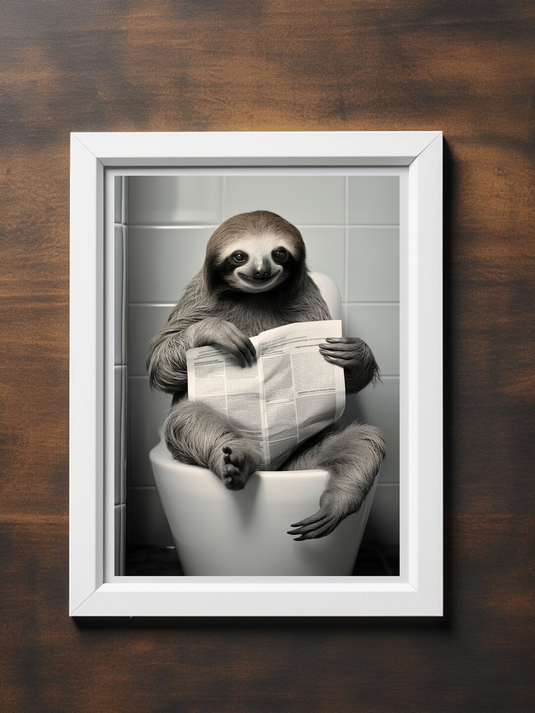Sloth Wall Art, Funny Bathroom Print, Toilet Poster, Bathroom Art ...