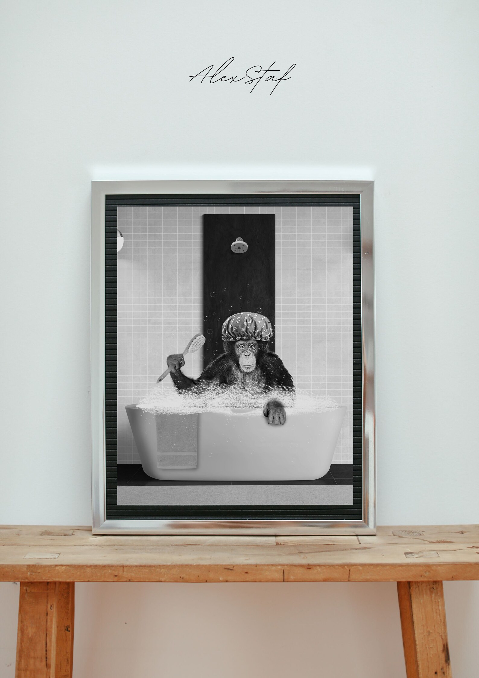 Monkey on Toilet Set 2 Funny Bathroom Printable Set 2 Safari - Etsy