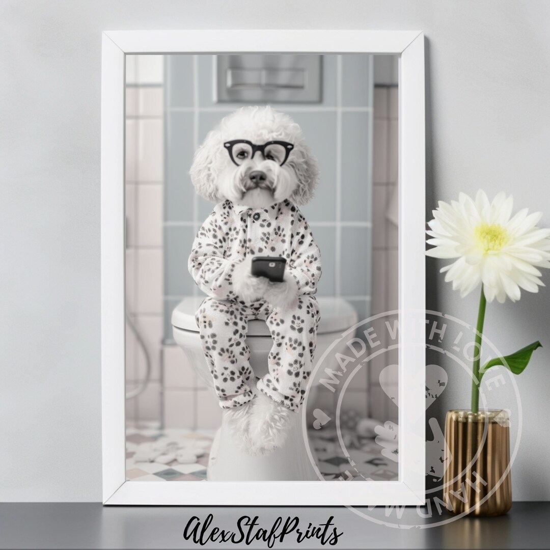 Funny Cockapoo Wall Art Quirky Bathroom Print for Animal Lovers - Etsy