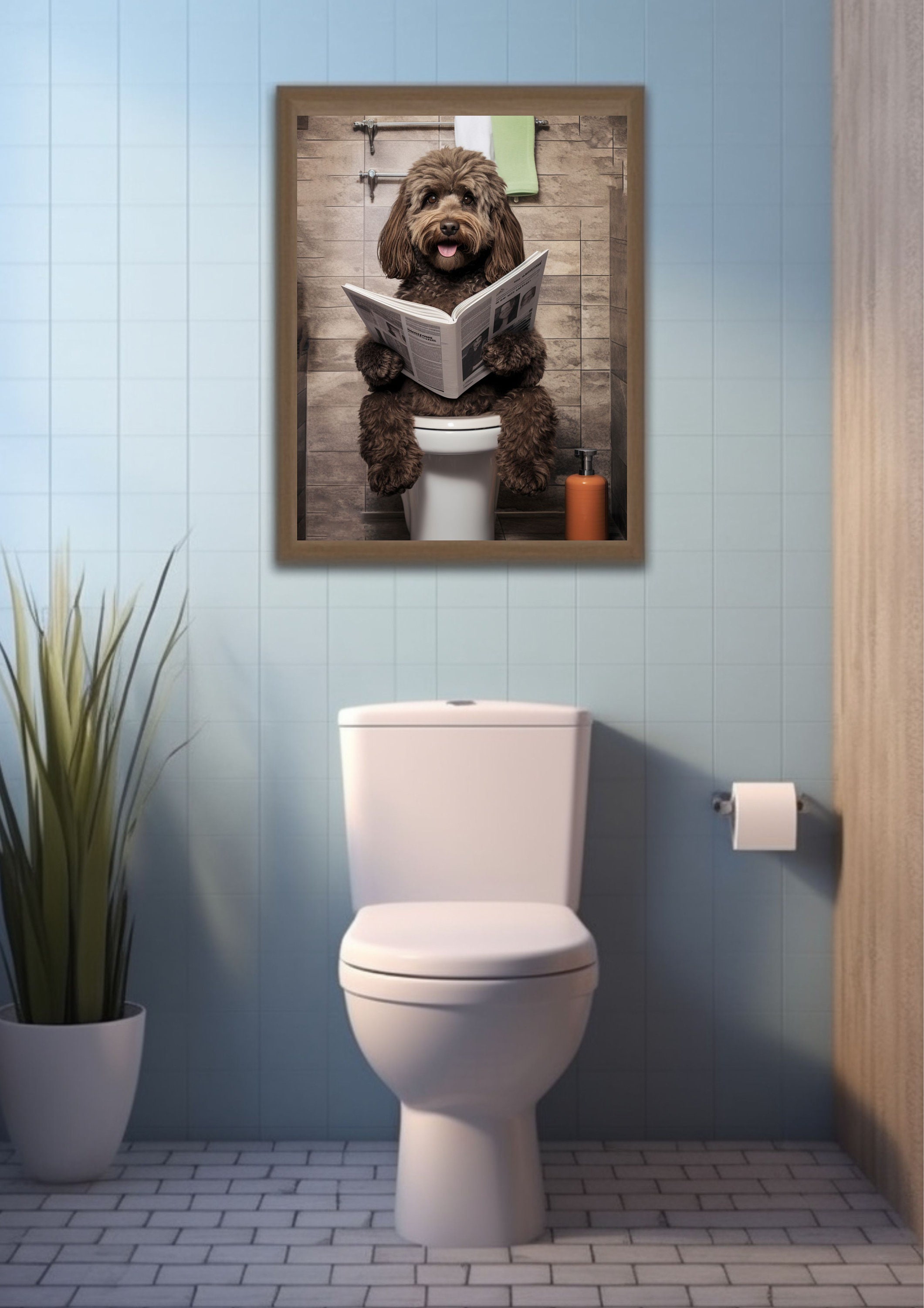 Funny Cockapoo Wall Art, Funny Bathroom Print, Toilet Poster, Bathroom ...