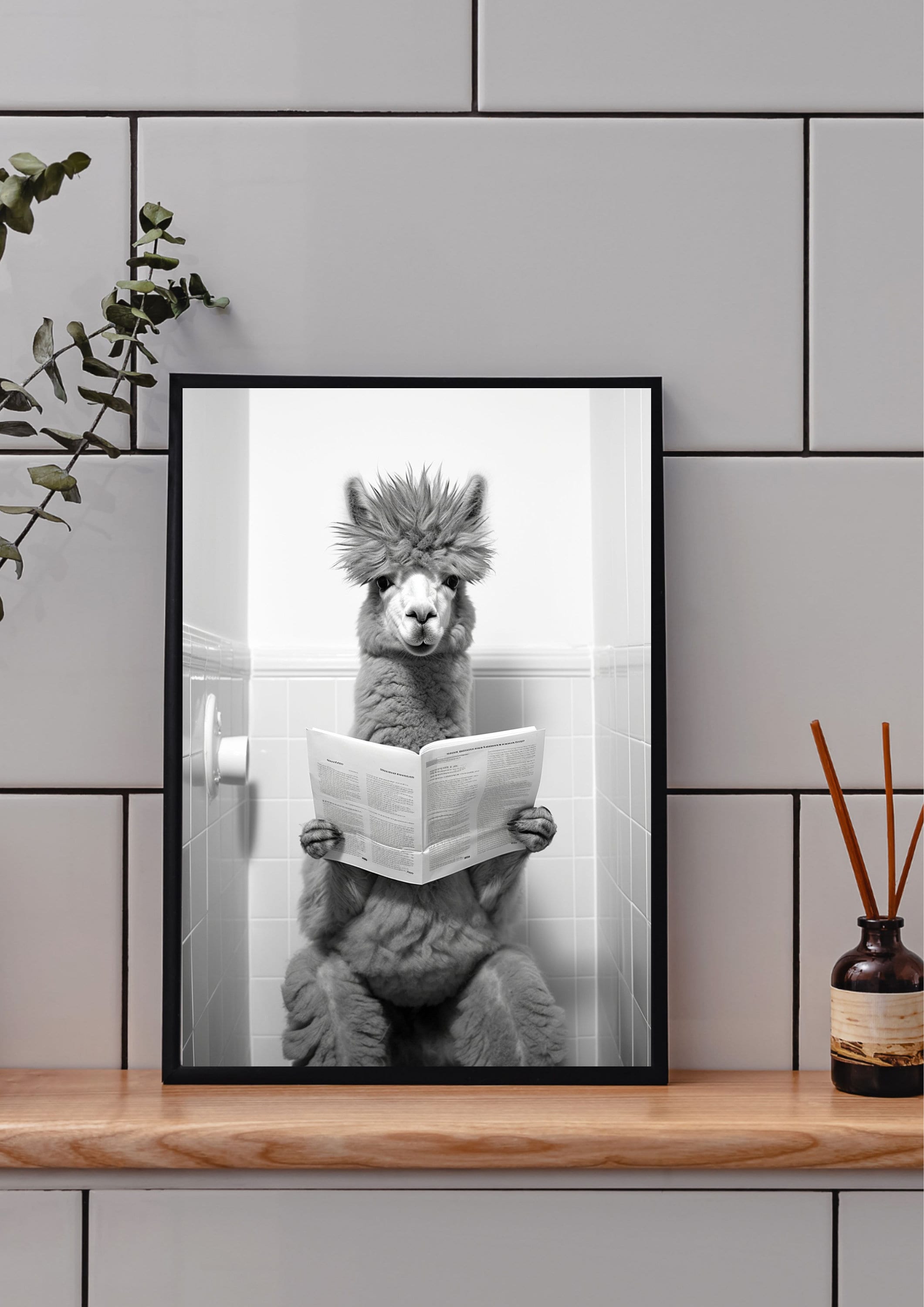 Ai Digital Art, Alpaca Print, Nursery Wall Art, Digital Download, Black ...
