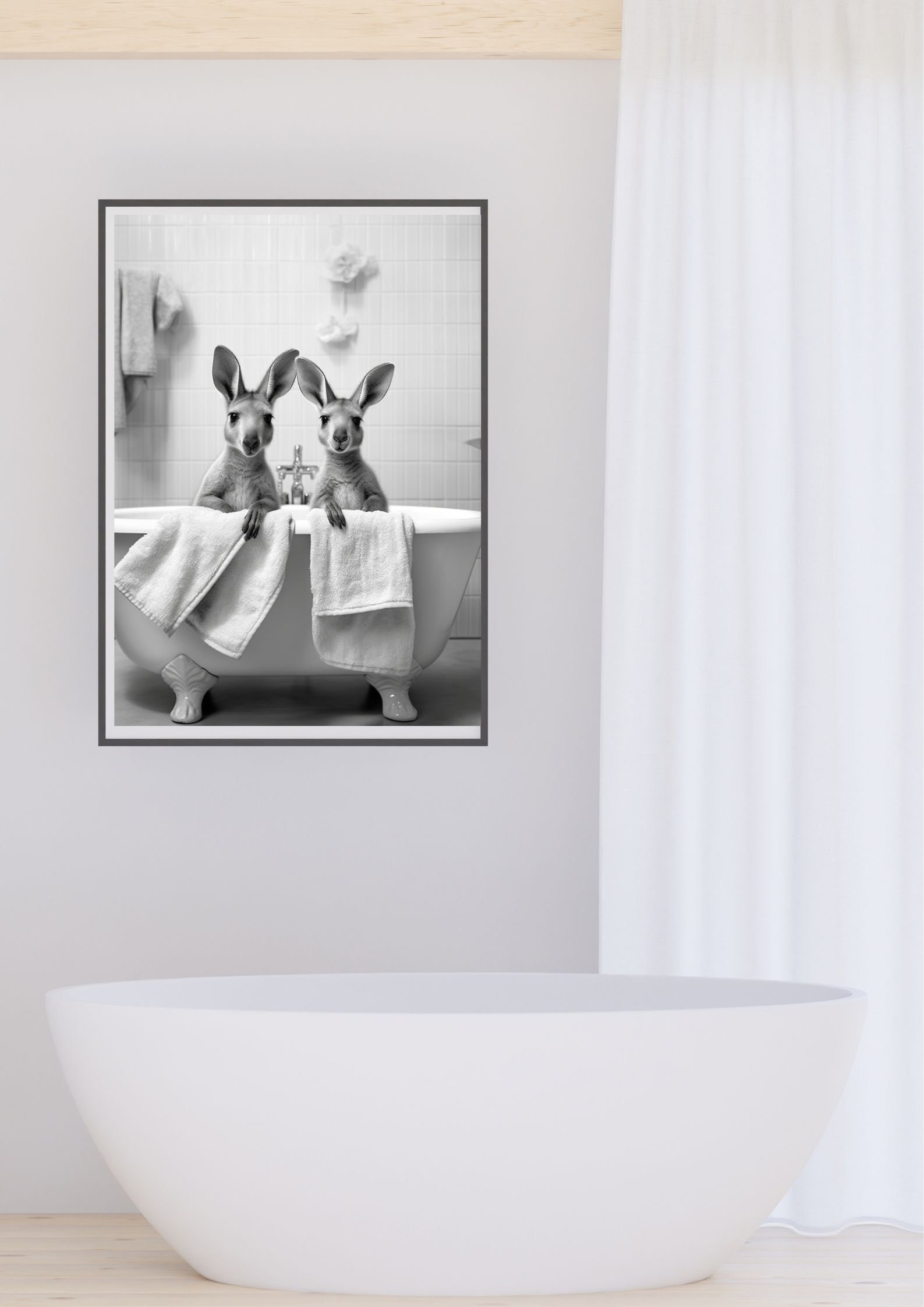 Cute Kangaroos in Tub Printable Wall Art, Kangaroo Photo, Kangaroo Art ...
