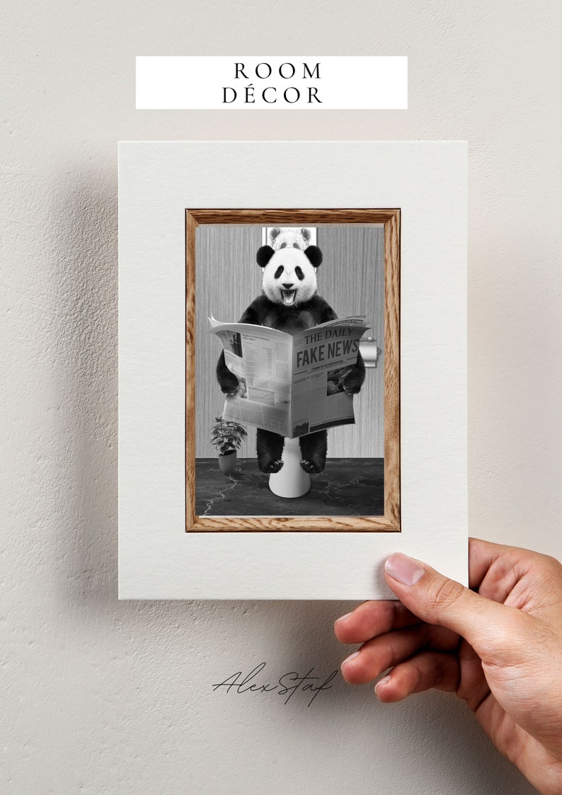 FUNNY BATHROOM PRINT Panda Panda in Toiletkids Bathroom - Etsy