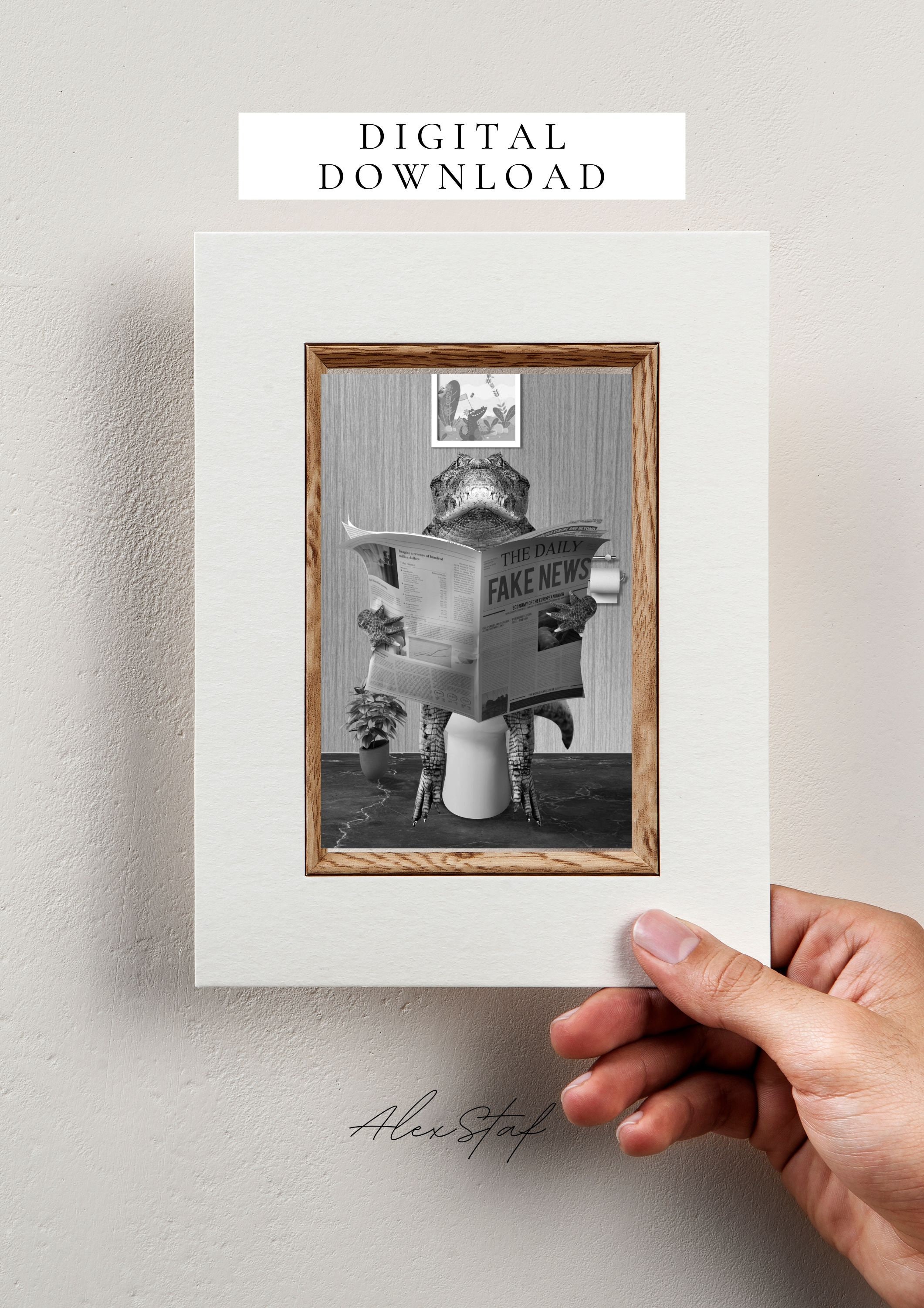 Alligator Wall Art, Funny Bathroom Print Alligator, Toilet Poster Sheep ...