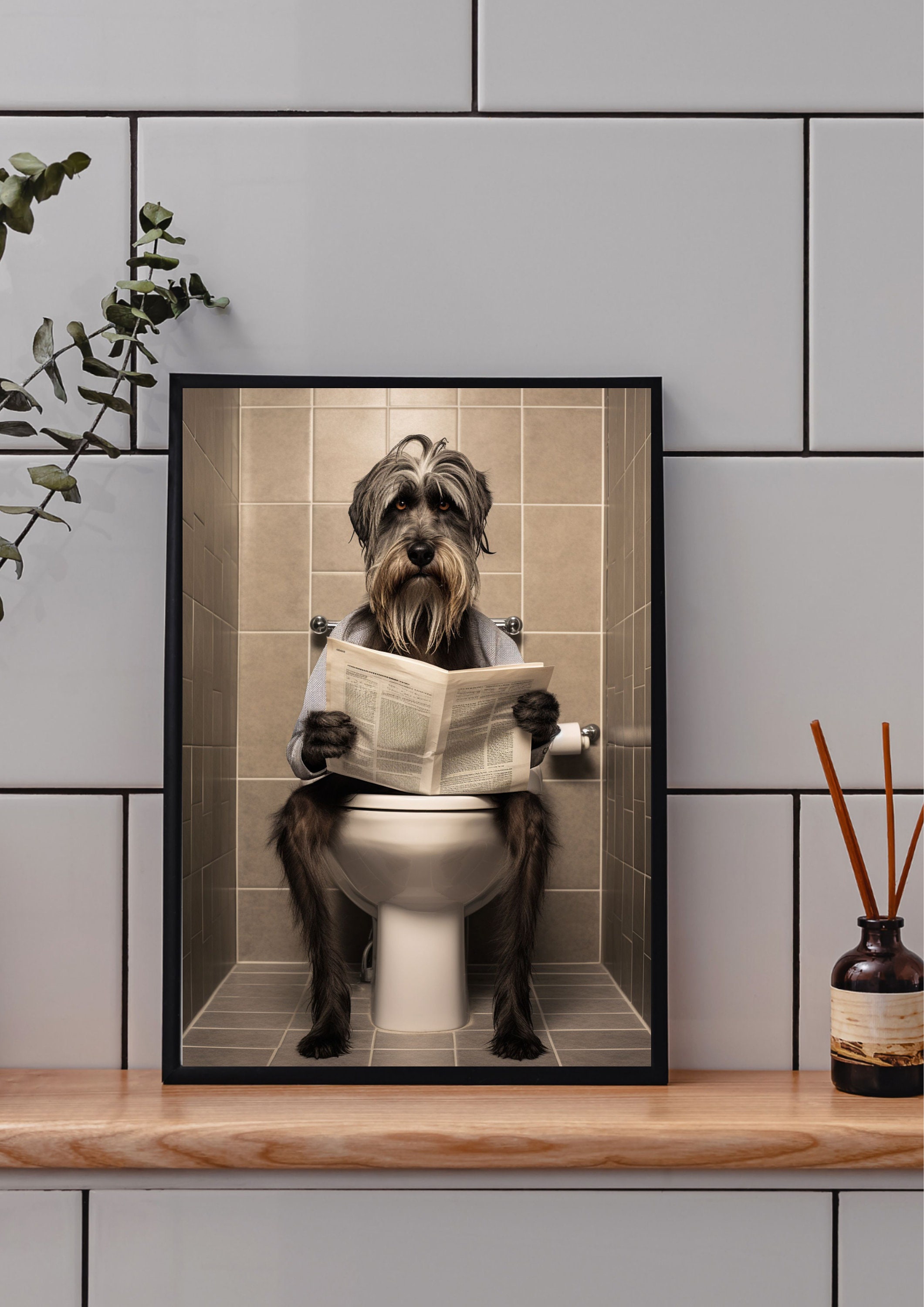 Miniature Schnauzer Wall Art Funny Bathroom Print Toilet - Etsy