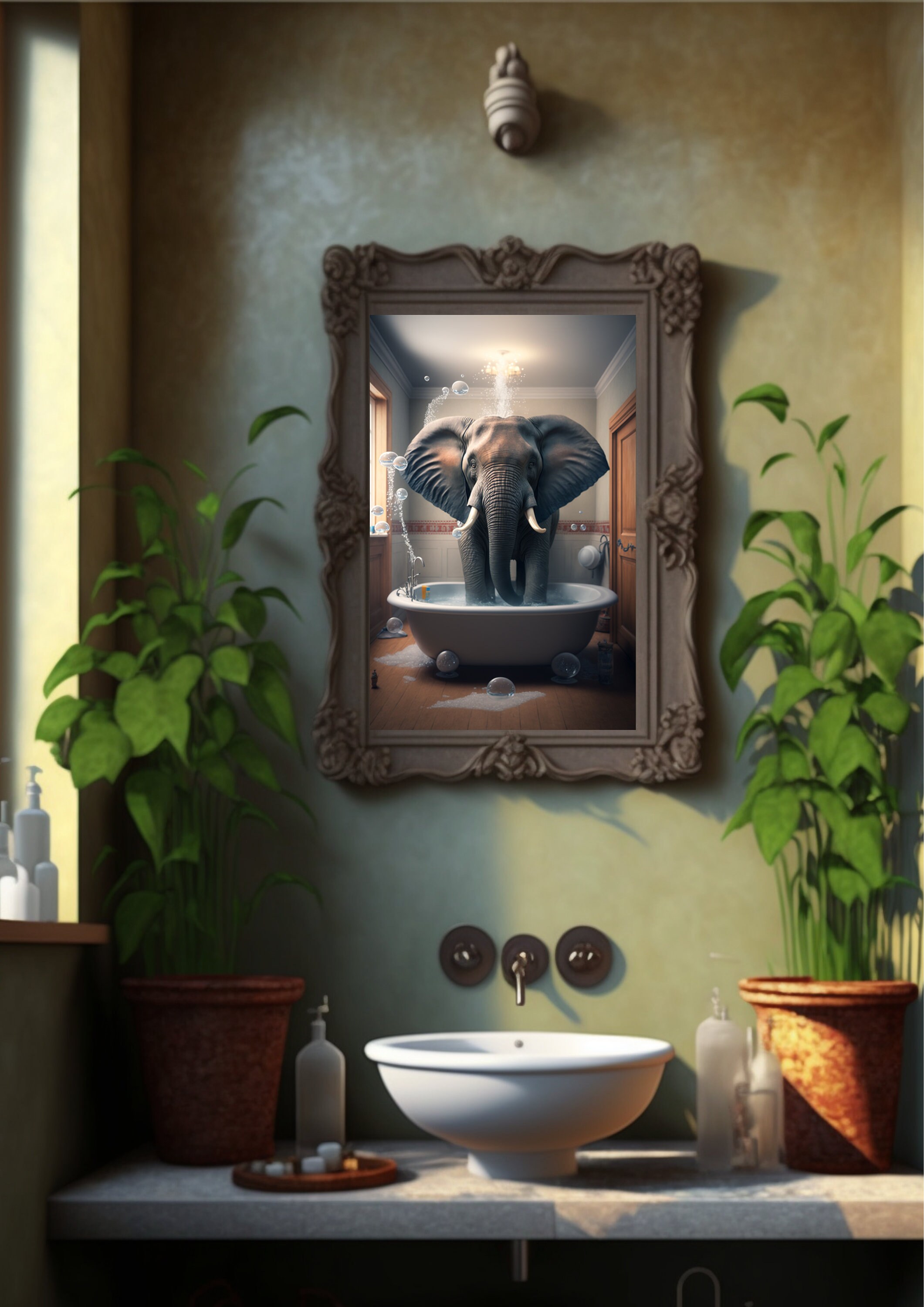 Bathroom Art Elephant Wall Art Bathroom Wall Art Bathroom - Etsy