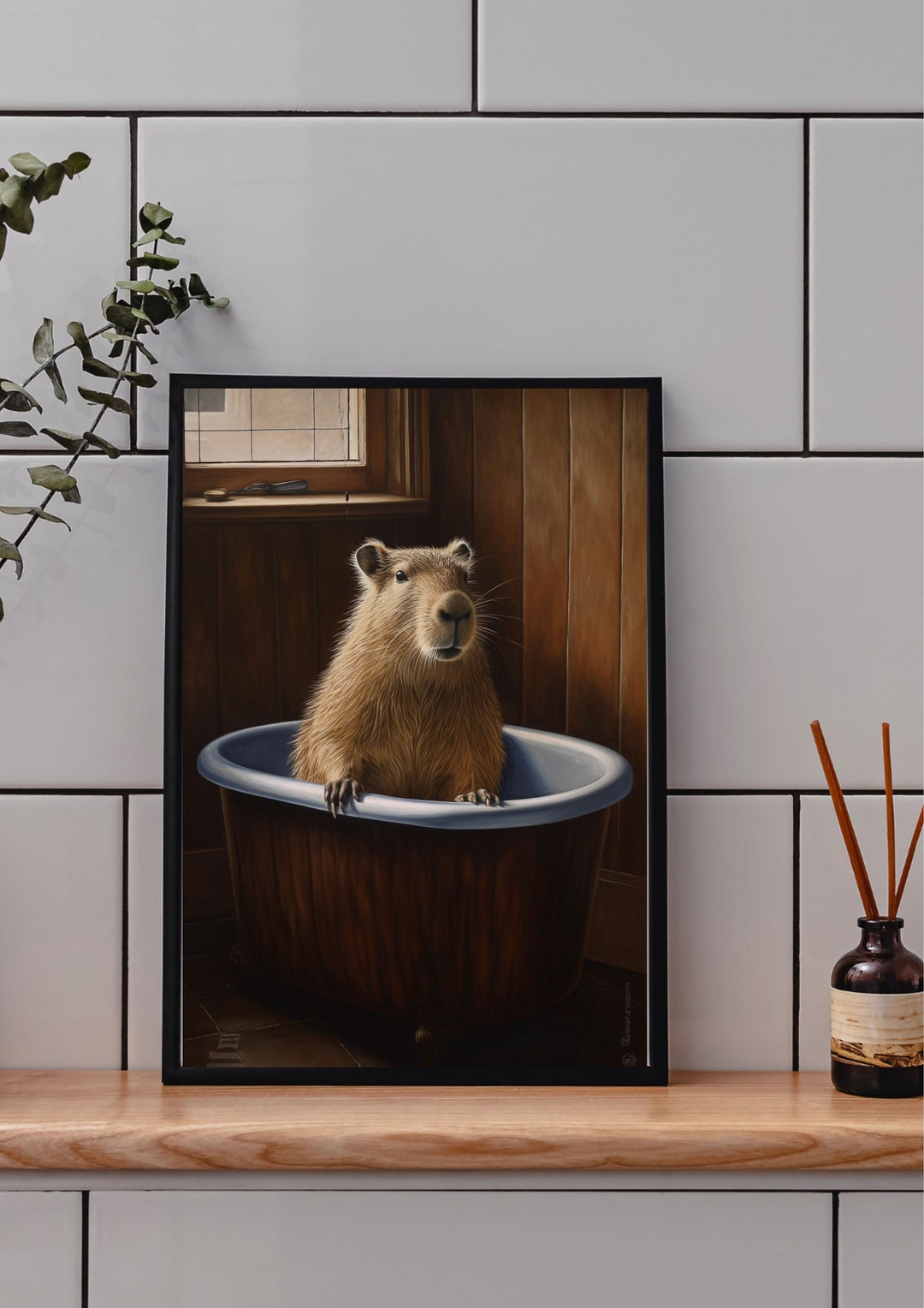Capybara Digital Art Download, Home Decor, Wall Art, Funny Bathroom ...