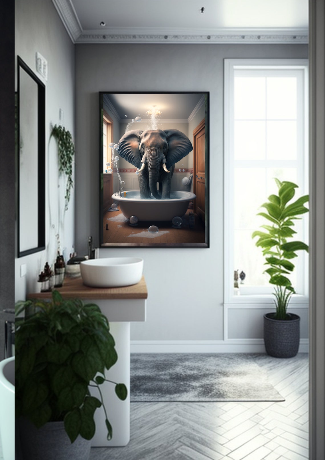 Bathroom Art Elephant Wall Art Bathroom Wall Art Bathroom - Etsy