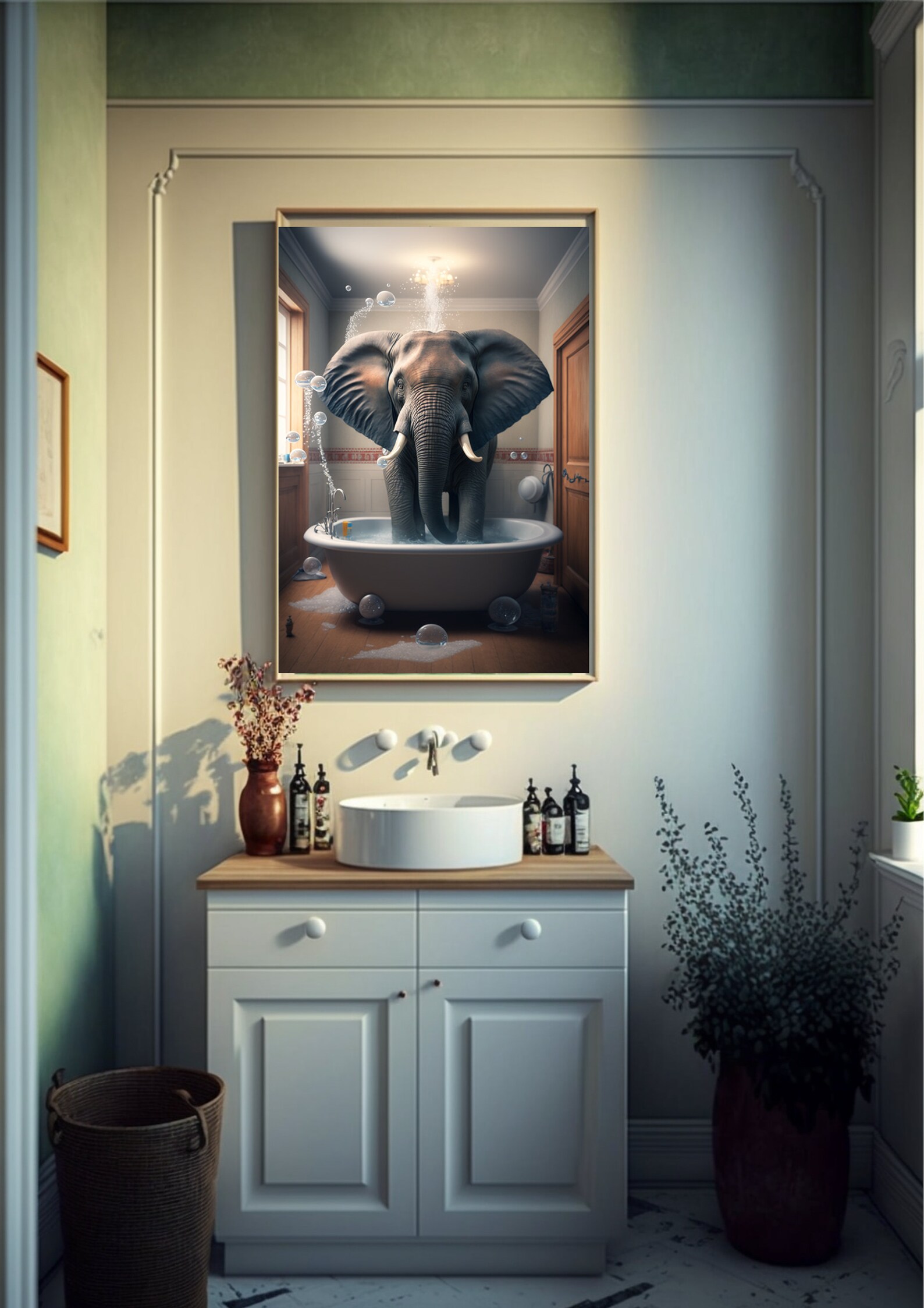 Bathroom Art Elephant Wall Art Bathroom Wall Art Bathroom - Etsy