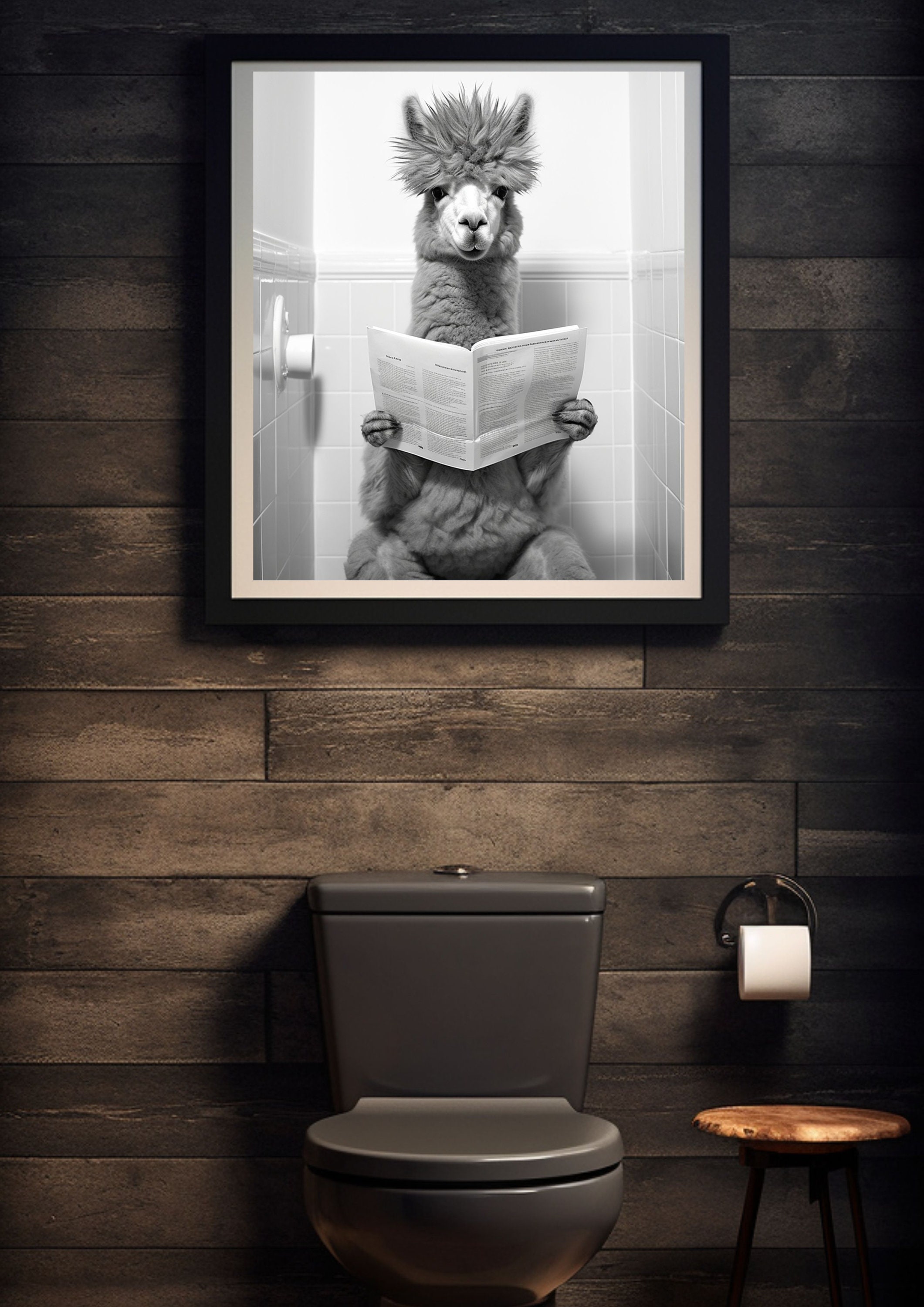 Ai Digital Art, Alpaca Print, Nursery Wall Art, Digital Download, Black ...