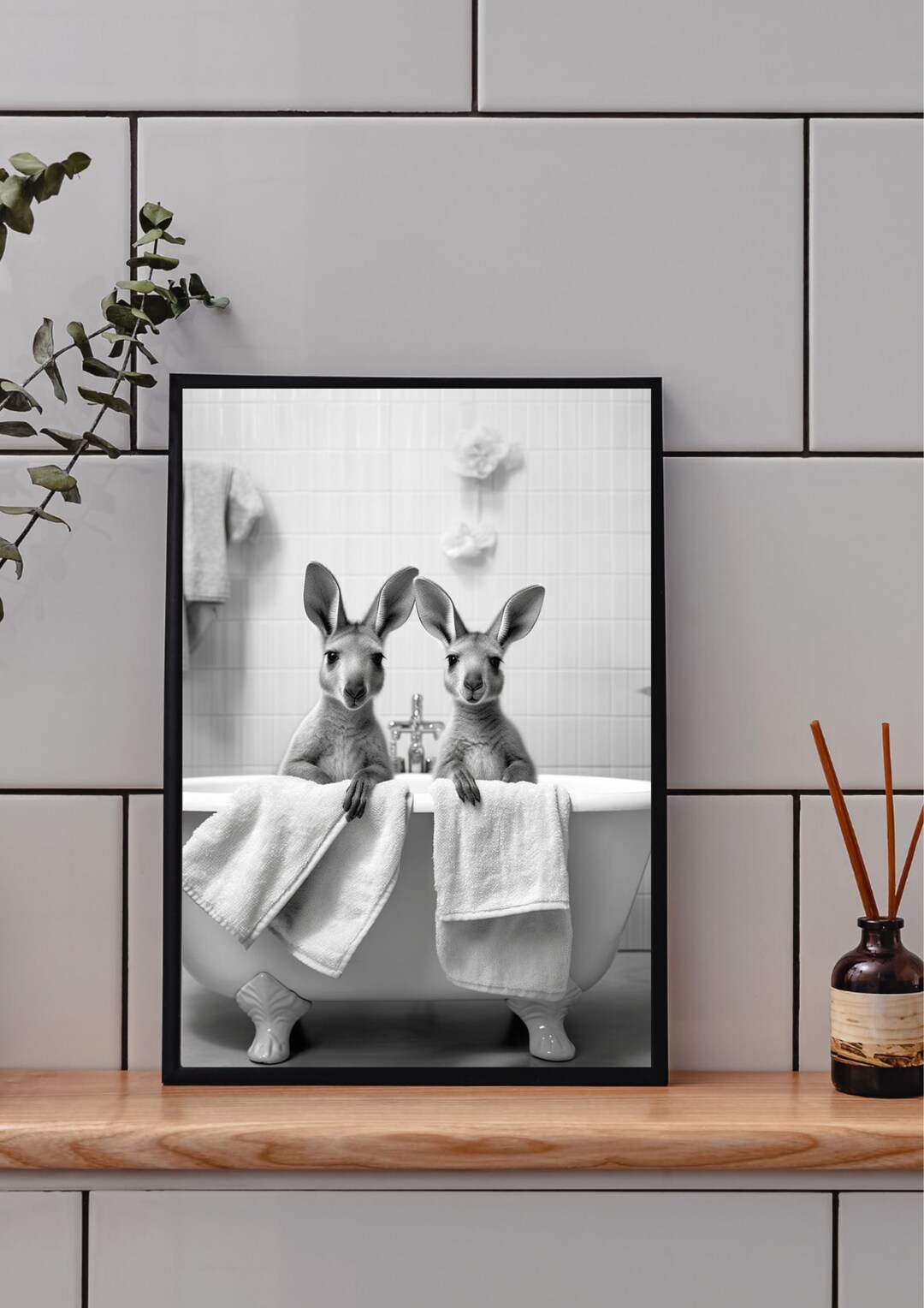 Cute Kangaroos in Tub Printable Wall Art, Kangaroo Photo, Kangaroo Art ...
