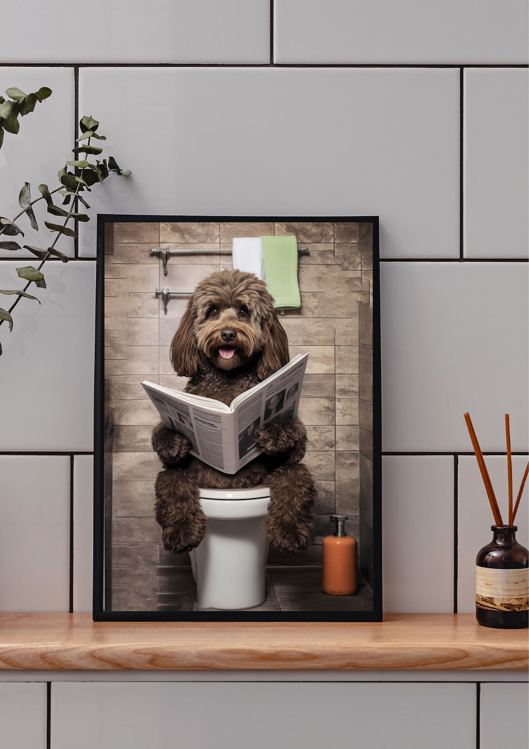 Funny Cockapoo Wall Art, Funny Bathroom Print, Toilet Poster, Bathroom ...