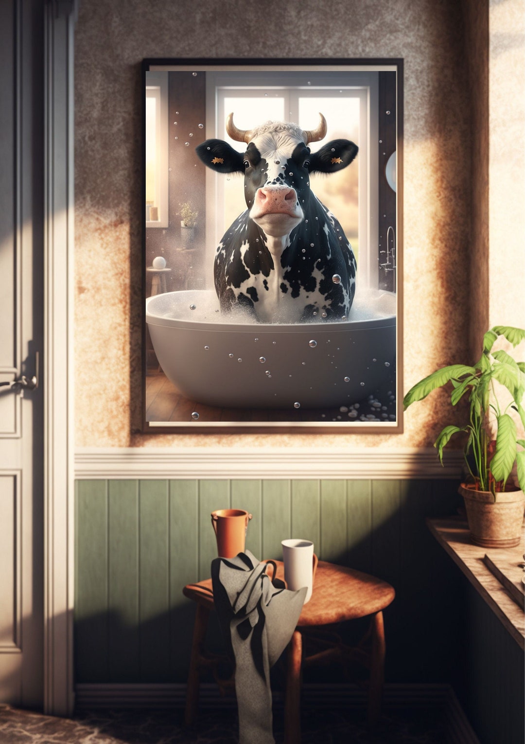 Highland Cow in Tub Printable Wall Art | Highland Cow Photo | Highland ...