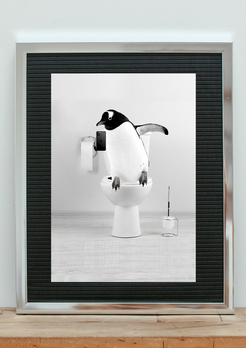 Penguins in Tub Printable Wall Art, Penguin Photo, Penguin Art, Digital ...