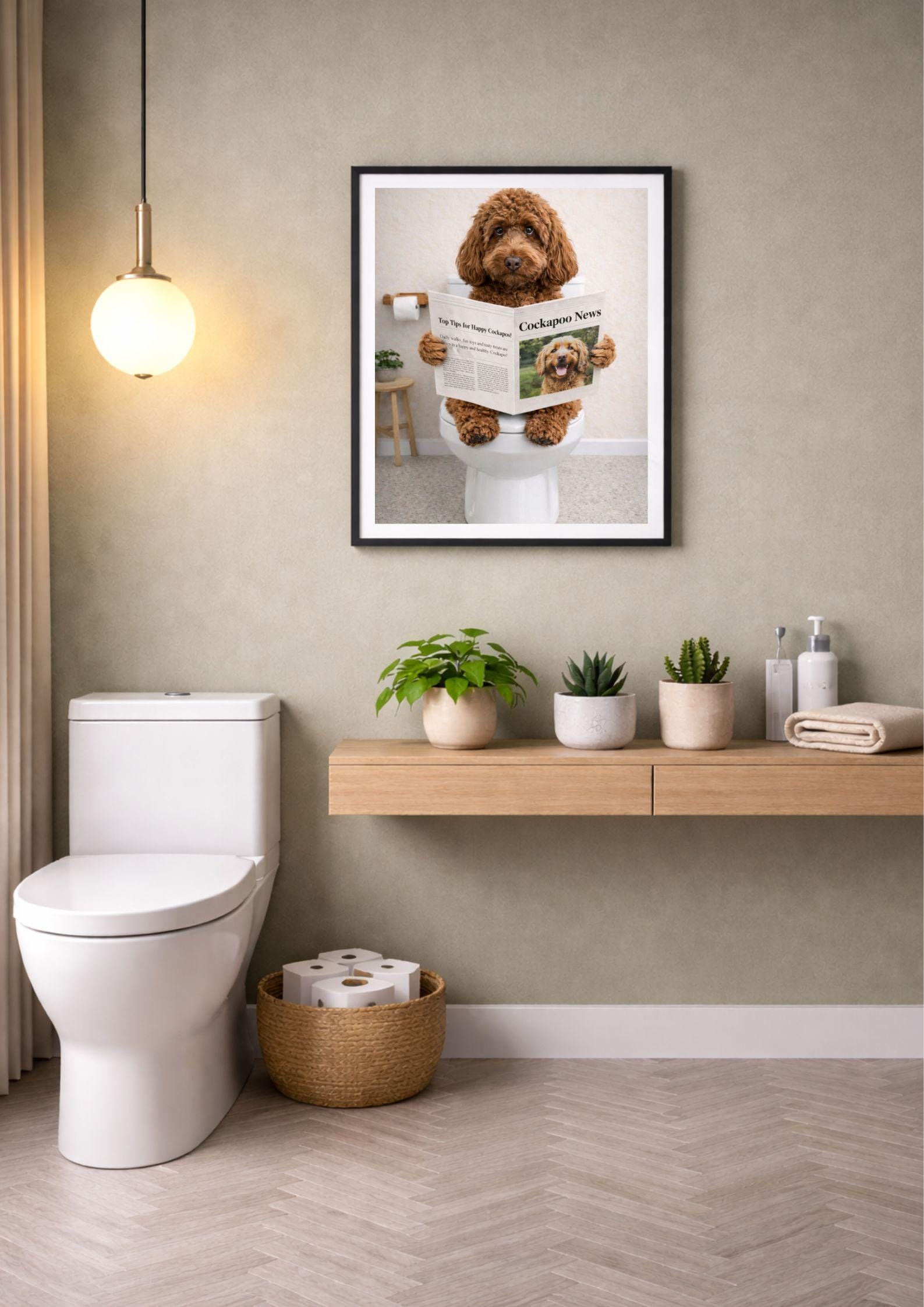 Funny Cockapoo Wall Art Bathroom Dog Printable Poster Decor (digital ...