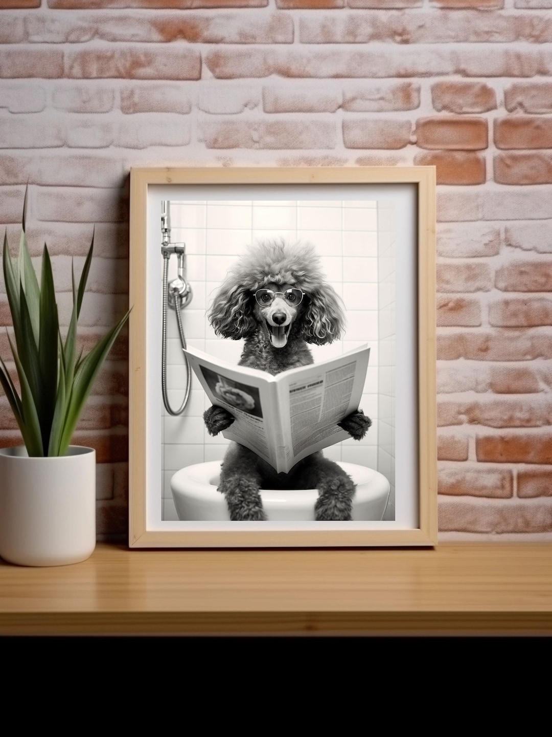Poodle Art, Funny Bathroom Print, Toilet Poster, Bathroom Art, Poodle ...