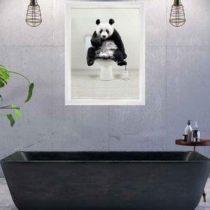 Bathroom Art, Bathroom Poster, Bathroom Wall Art, Panda Bathroom Signs ...